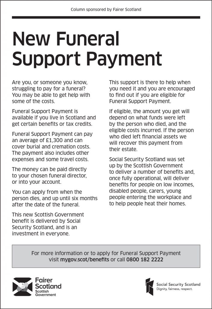 Scottish Government - Funeral Support - The Orcadian Online