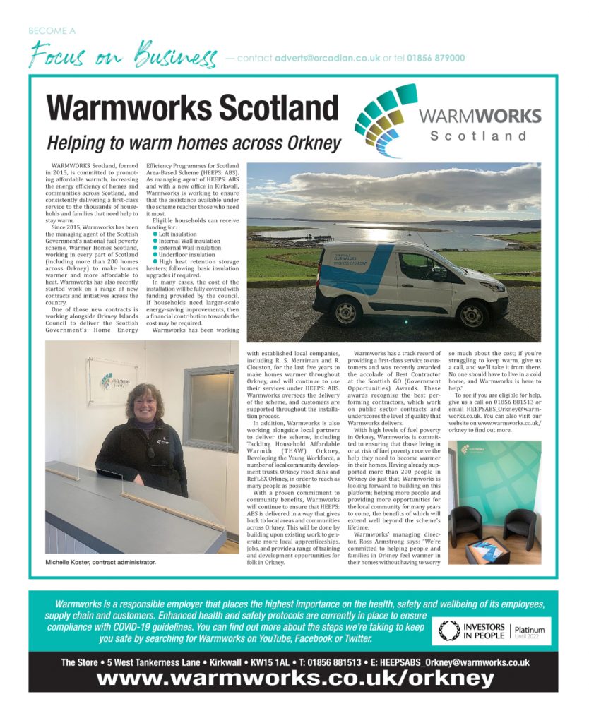 Focus on Business — Warmworks - The Orcadian Online