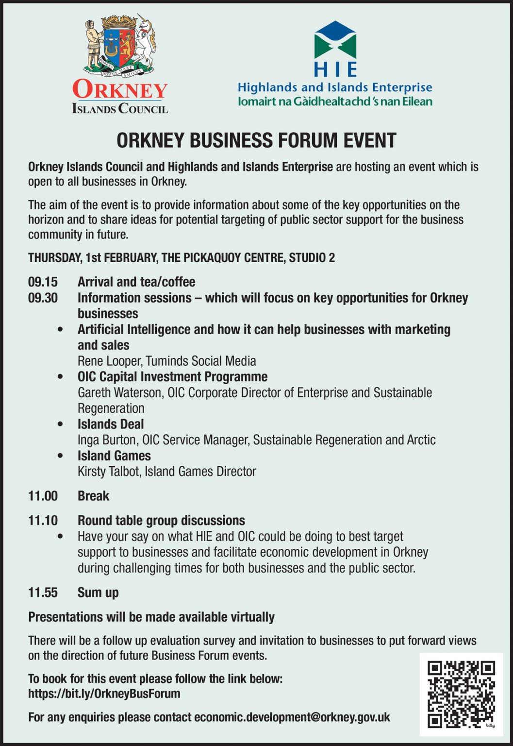 OIC/HIE - Orkney Business Forum Event - The Orcadian Online